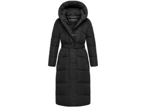 4070448053247 - NAVAHOO Damen Steppmantel Lang Stepp Winterjacke gefüttert Anorak Parka mit Gürtel & Kapuze Eisblick
