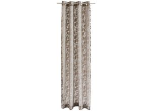 4005414460132 - Ösenschal J-Fine Ornament  Schlamm Greige  Textil  Uni  140x250 cm  Wohntextilien Gardinen & Vorhänge Fertiggardinen Ösenschals