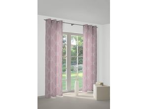 4004567055257 - Vorhang WIRTH Lahstedt Gr 1 rosa B135cm H145cm Jacquard Polyacryl Polyester Gardinen