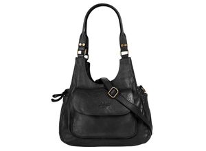 4260543060145 - Umhängetasche SAMANTHA LOOK Damen Gr B H T 37cm x 18cm x 13cm onesize schwarz Leder leicht glänzend unifarben Taschen echt Leder Made in Italy