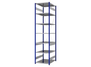 4255821501014 - eurokraft pro Lager-Steckregal RAL 5010 Bauart leicht Regalhöhe 3000 mm B 750 mm Bodentiefe 800 mm Grundregal