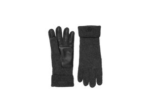 7325869827616 - Strickhandschuhe MARC OPOLO mit Echtleder-Handfläche Damen dunkelgrau melange Obermaterial 45% Baumwolle 27% Polyamid 20% Schurwolle 5% Alpaka 3% Elasthan unifarben Handschuhe