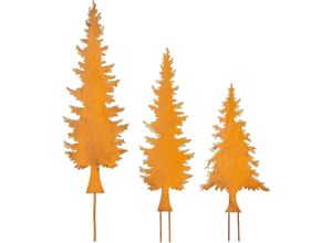 4064118993575 - Dekobaum CREATIV DECO Weihnachtsdeko Dekofiguren Gr B H T 1100 cm x 9300 cm x 050 cm braun (rostbraun) Dekoweihnachtsbäume zum Stecken in 3 Größen 33x125 cm 41x11 93x11 cm