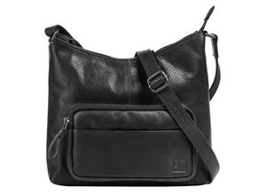 4022581333915 - Umhängetasche BODENSCHATZ Damen Gr B H T 23cm x 23cm x 4cm onesize schwarz Leder leicht glänzend unifarben Taschen echt Leder