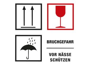 4251924718809 - Warnetiketten Aufdruck Bruchgefahr Vor Nässe schützen VE 1000 Stk LxB 100 x 100 mm ab 10 VE ratioform