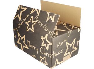 4251924750281 - Versandkarton Christmas Stars schwarz VE 15 Stk LxBxH 390 x 290 x 200 mm ab 5 VE terra