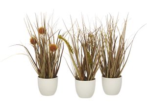 4064118351771 - Kunstgras CREATIV GREEN Grasbusch Düne beige H26cm Ø13cm Kunststoff Kunstpflanzen als Set aus drei Ausführungen