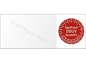 4060081074105 - moedel Prüfplakette Kabel „Geprüft nach DGUV Vorschr 3“ Folie 50×20 mm 2026–2031 10 Stück Bogen