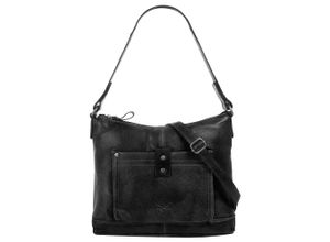 4022581306612 - Umhängetasche SANSIBAR Damen Gr B H T 33cm x 24cm x 16cm onesize schwarz Leder vintage Taschen echt Leder