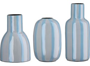 4063387880685 - Tischvase SOLIVER 3er Set Deko-Vase klein Piccolo hellblau B5cm H13cm T5cm Ø5cm Metall Vasen