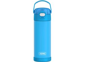 4002458535130 - Isolierflasche THERMOS FUNTAINER Water Bottle doppelwandiger Edelstahl spülmaschinenfest blau (neon blau) H216cm Edelstahl Kunststoff Silikon Trinkflaschen 047l 12h kalt mit dichschließendem Push Button Lid