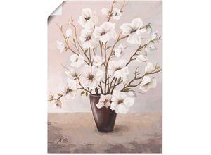 4055327289092 - Wandbild ARTLAND Magnolien Bilder Gr B H 30 cm x 40 cm Poster Blumen 1 St grau Bild Poster Bilder als Alubild Leinwandbild Wandaufkleber oder in versch Größen