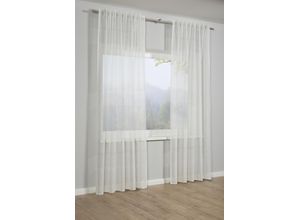 4003018366904 - Gardine Schal mit Gardinenband Etamine Gardinen Gr 245 cm verdeckte Schlaufen 140 cm beige (natur) Verdeckte Schlaufen Gardine transparent Polyester Stoff Etamine