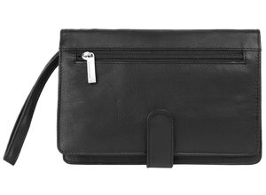 4022581247311 - Handgelenktasche BODENSCHATZ Damen Gr B H T 23cm x 16cm x 5cm onesize schwarz Leder gemustert Taschen echt Leder