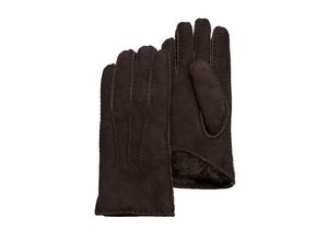 4260581920814 - Lederhandschuhe PEARLWOOD NORTH Damen Gr 10 schwarzbraun Schafsleder unifarben Handschuhe warm gefüttert Ziernähte Temperaturregulierend
