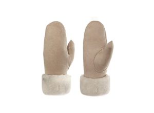 4260478661530 - Lederhandschuhe PEARLWOOD FIONA Damen Gr 65 beige (sand) Schafsleder unifarben Handschuhe Velourleder Fausthandschuh warm gefüttert