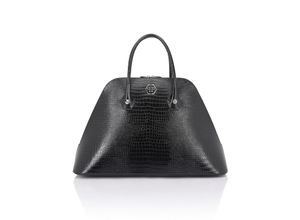 4069622146530 - Schultertasche PHILIPP PLEIN Cocco Crocco Geprägt Kinder 02 schwarz Taschen