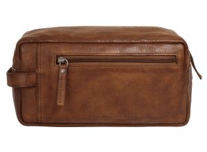 8718749079578 - Kulturbeutel TOILETRY BAG Gr B H T 25cm x 13cm x 10cm onesize braun (cognac) Leder leicht glänzend unifarben Taschen echt Leder