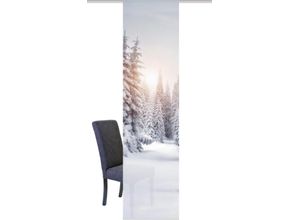 4056751304733 - Schiebegardine HOME WOHNIDEEN WINTERSONNE Gr 1 weiß B60cm H245cm Microfaser Polyester Gardinen HxB 245x60 Schiebevorhang Digitaldruck