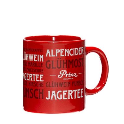 Prinz: Tasse für Jagertee, Kaffee, Tee, Glühwein - roter Becher / ca. 250 ml / Ø ca. 7,5 cm / H: ca. 9 cm