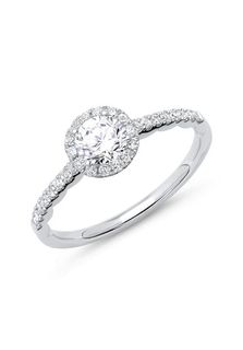 Brilladia 950er Platin Halo Ring mit Diamanten