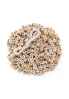 buttinette Buchstabenwürfel aus Holz, 8 mm, 300 Stück
