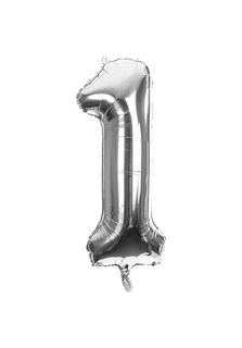 buttinette Folienballon "1", silber, 86 cm