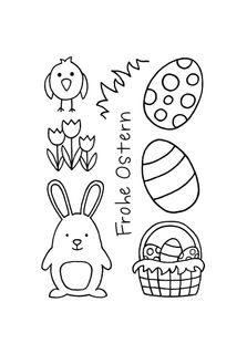 buttinette Clear Stempel-Set "Frohe Ostern"