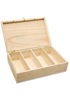 buttinette Teebox aus Holz, 31 x 20 x 9 cm