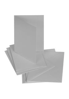 buttinette Doppelkarten & Hüllen, grau, A6 / C6, je 50 Stück
