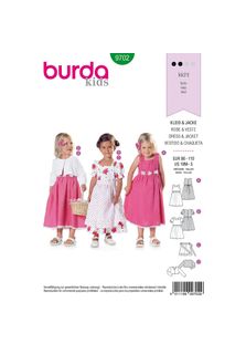 Burda Schnitt 9702 "Kleid & Jacke" Landhauslook für Kleinkinder