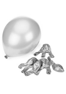 buttinette Luftballons "Metallic", silber, 30 cm Ø,10 Stück