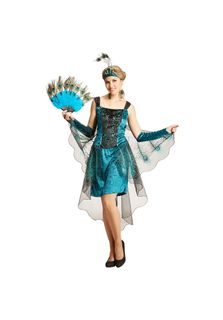buttinette Pfau-Kostüm "Feder" für Damen