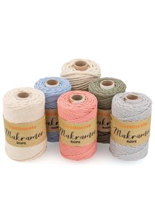 buttinette Makramee-Garn "Rope", natur, 3-fach verzwirnt, Stärke: 3 mm, Länge: 150 m