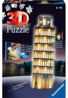 Ravensburger 3D-Puzzle Schiefer Turm von Pisa bei Nacht, 216 Puzzleteile, mit Farbwechsel LEDs; Made in Europe, FSC® - schützt Wald - weltweit, bunt