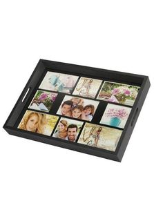 ZEP Photo Tray black 43x35 Holz Fototablett 9 Bilder W002