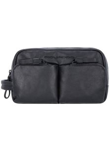 Piquadro Harper Kulturbeutel Leder 23 cm black