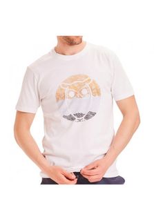 KnowledgeCotton Apparel - Alder Wave Owl Tee - T-Shirt Gr L weiß/beige/grau