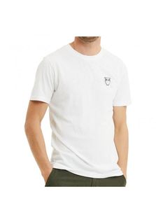 KnowledgeCotton Apparel - Alder Owl Chest Tee - T-Shirt Gr S weiß/beige