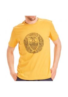 KnowledgeCotton Apparel - Alder Wave Owl Tee - T-Shirt Gr M orange/beige