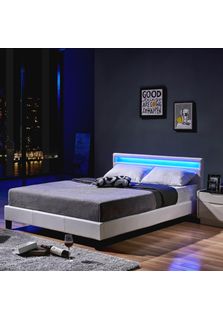 Home Deluxe LED Bett Astro 140x200, weiß