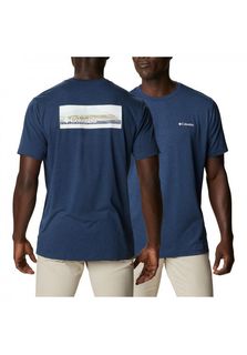 Columbia - Tech Trail Graphic Tee - Funktionsshirt Gr S blau/braun
