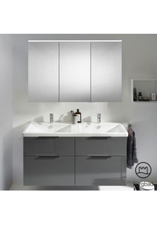 Burgbad Eqio Badmöbel-Set 5 Doppel-Waschtisch mit Waschtischunterschrank und Spiegelschrank, SFAQ123RF2010C0001G0200,