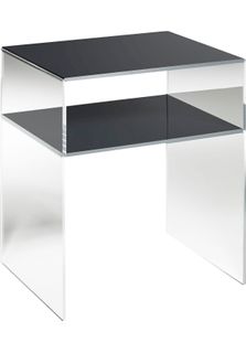 Places of Style Konsolentisch Remus, aus Acrylglas, grau|weiß, 50 cm, klar/dunkelgrau
