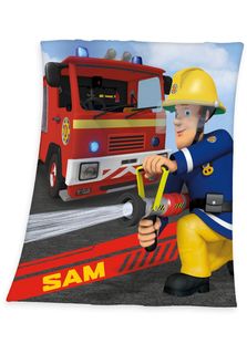 Feuerwehrmann Sam Kinderdecke , weiche Qualität, Kuscheldecke, blau|bunt