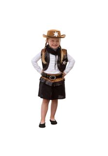 buttinette Cowgirl Kostüm für Kinder, schwarz/braun