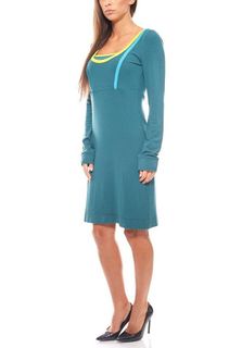 Vacuum Jerseykleid Kleid sportliches Mini Jerseykleid lange Ärmel Grün Vacuum