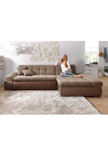 DOMO collection Ecksofa Moric Schlafsofa B/T/H 300/172/80 cm, viele Bezugsarten, auch in Cord, XXL-Format, wahlweise auch mit Bettfunktion und Armverstellung, beige|braun