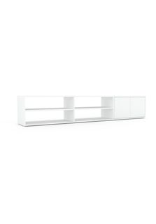 MYCS Bücherregal Weiß - Modernes Regal für Bücher: Türen in Weiß - 226 x 41 x 34 cm, Individuell konfigurierbar