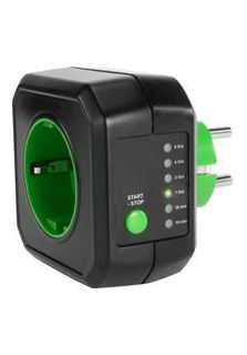Ansmann AES1 Timer Steckdose mit Energiesparfunktion, Zwischenstecker schwarz/grün Kinderschutz: Nein
